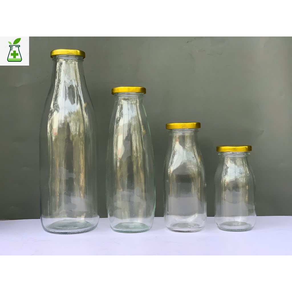 Chai Thủy Tinh Tròn đựng sữa 200ml , 300ml , 500ml , 1000ml nắp thiết | Shopee Việt Nam