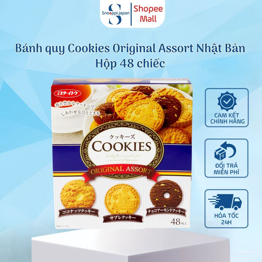 Bánh quy 3 vị Cookies Original Assort Nhật hộp 48 cái | Shopee Việt Nam