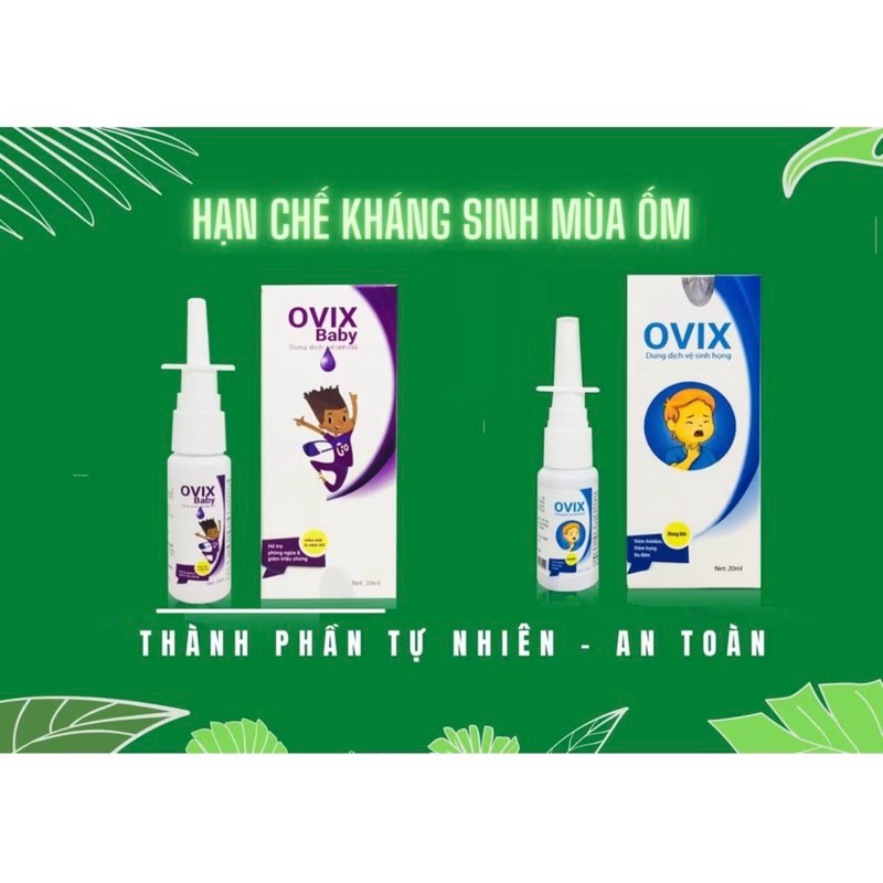 ( quà tặng) Xịt mũi Ovix baby 20ml chứa Ectoin, Nano Ag+ hỗ trợ giảm ...