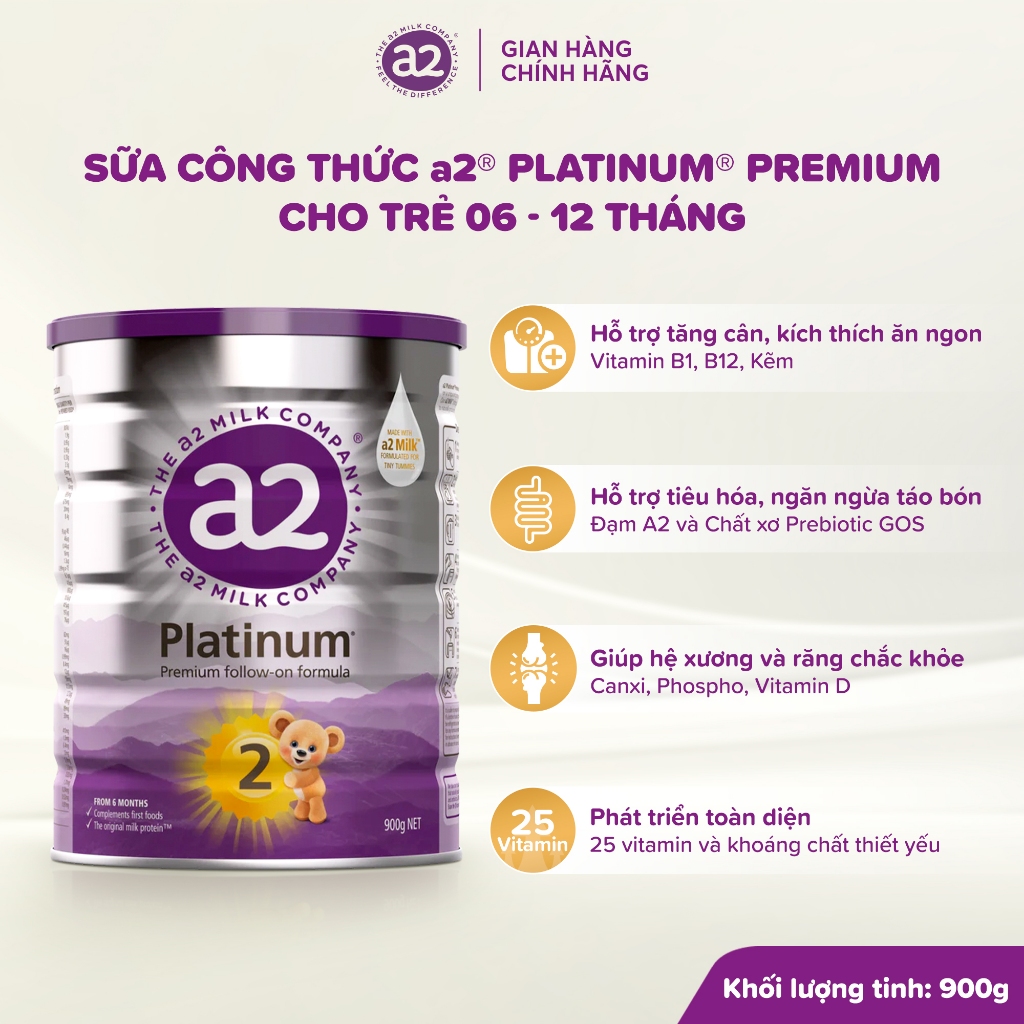 Sữa a2 Platinum Premium Follow-on Formula 2 900g | Shopee Việt Nam
