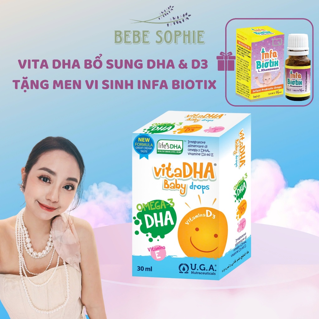 VitaDHA Baby Drops – Bổ sung D3 và DHA 30ml bé từ Om+ - Bebe Sophie | Shopee Việt Nam