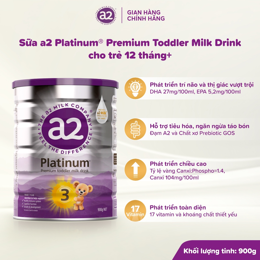 Sữa a2 Platinum Premium Toddler Milk Drink 3 900g | Shopee Việt Nam