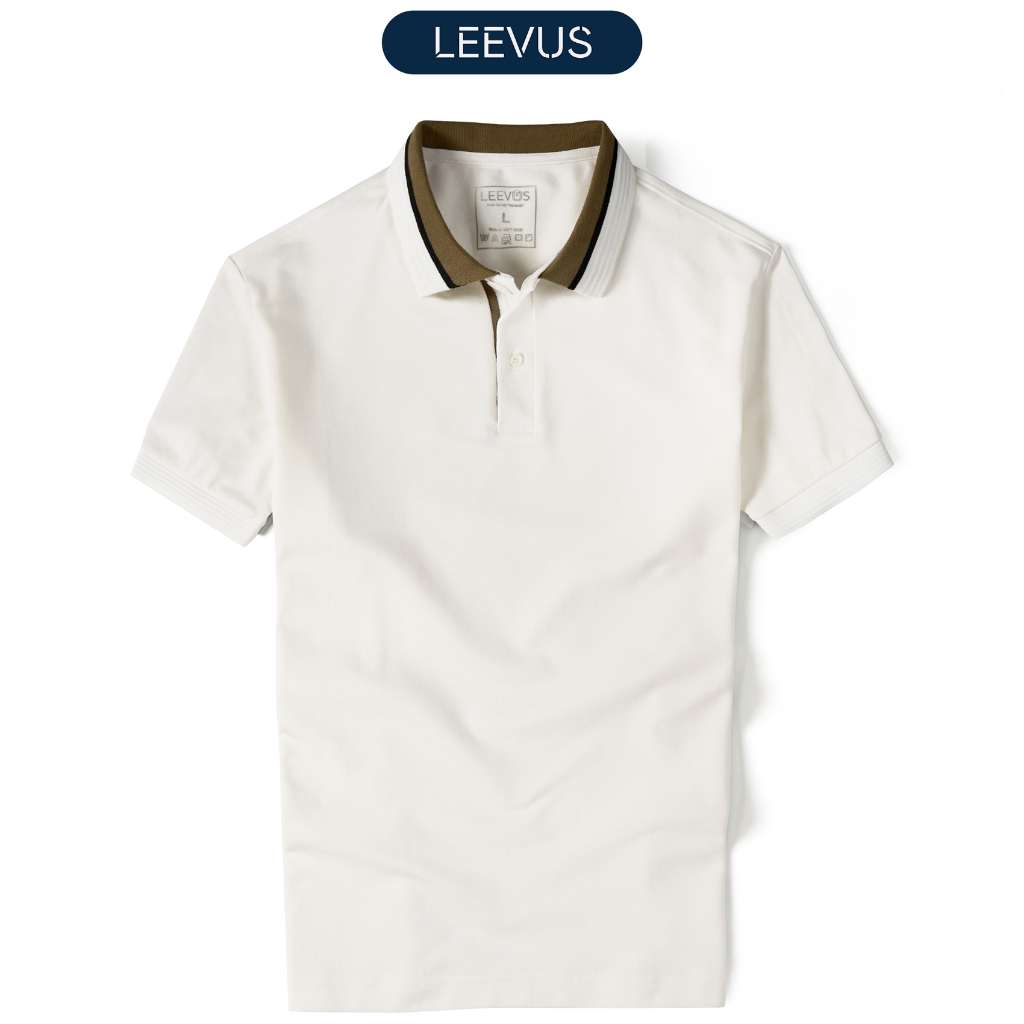 [TẶNG HỘP ĐƠN TỪ 2 SP] Áo Polo nam BLOCK COLLAR-RIB LEEVUS phối bo, vải ...