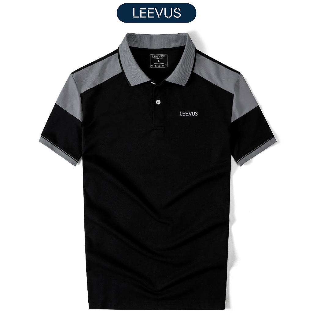 [TẶNG HỘP CHO ĐƠN TỪ 499K] Áo Polo nam NEXO LEEVUS phối màu xám đen ...