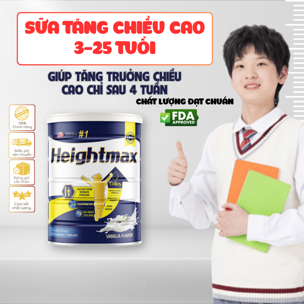 Sữa non tăng chiều cao Heightmax 900g nhập khẩu từ Mỹ cho trẻ từ 3-25 tuổi | Shopee Việt Nam