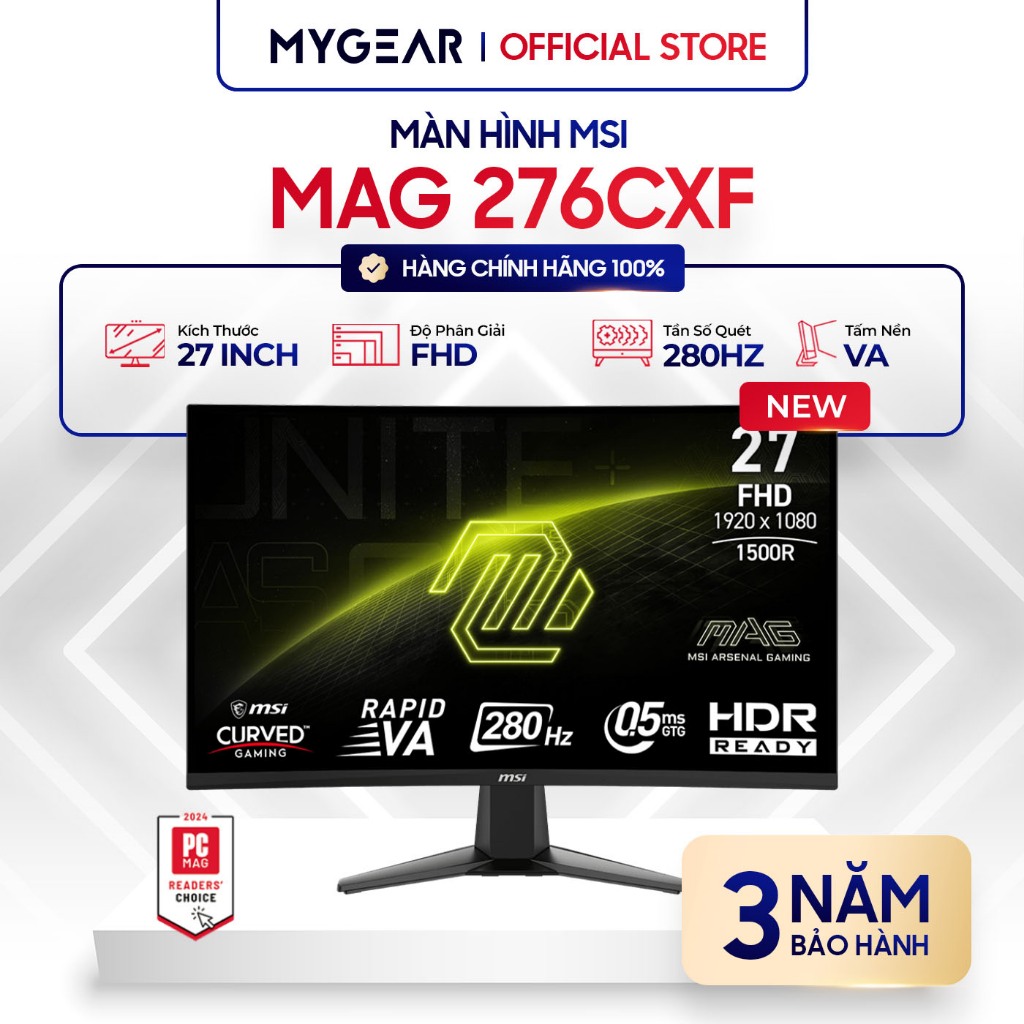 Màn hình gaming MSI MAG 276CXF 27 inch FHD VA 280Hz 0.5ms GTG Chính ...
