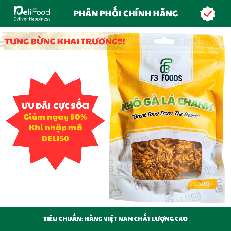 Khô Gà Lá Chanh F3 Foods loại 1 - Thơm ngon, giòn rụn, hấp dẫn | Shopee Việt Nam