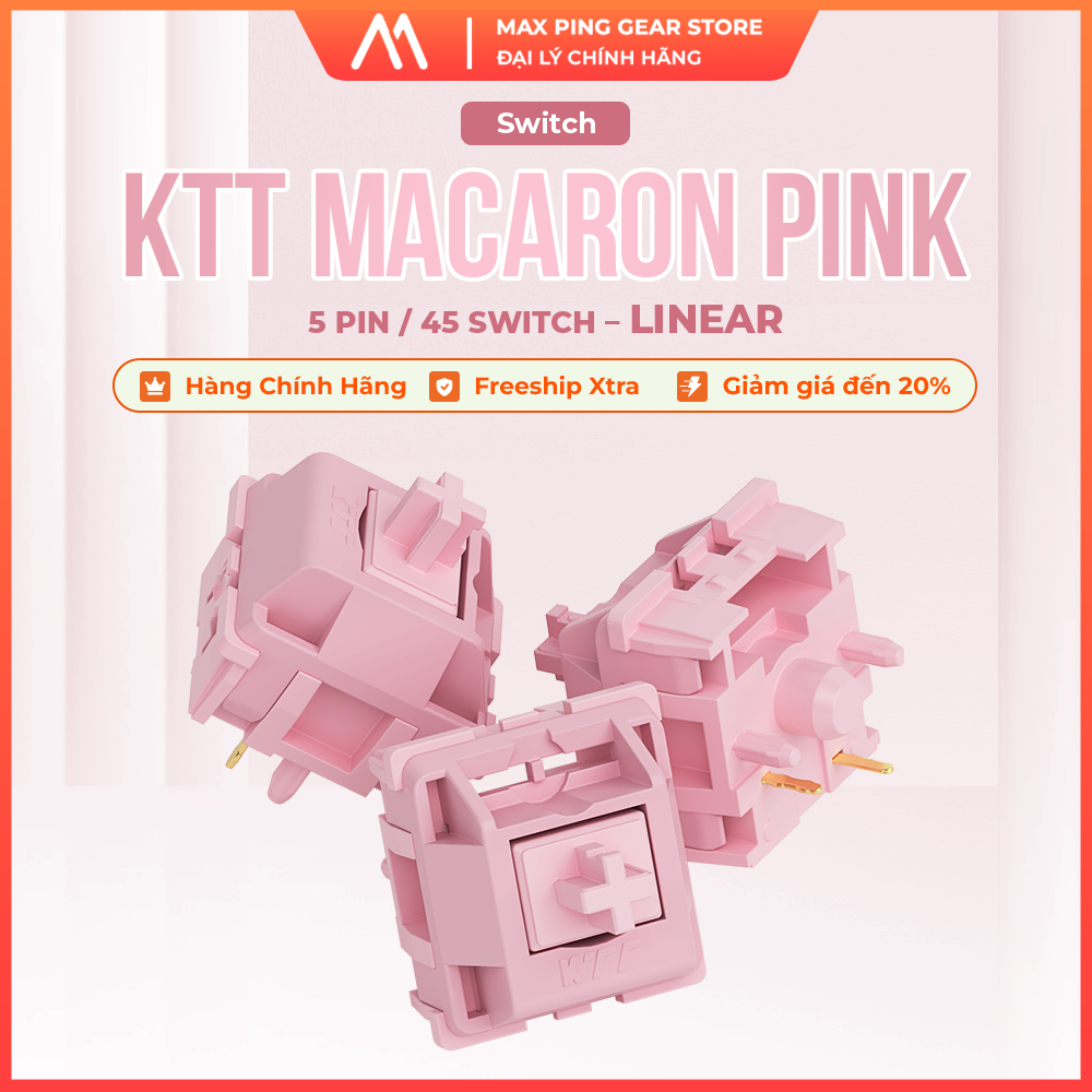 [HỎA TỐC] Bộ Switch KTT Macaron Pink (5 pin / 45 switch – Linear) - Maxpinggear | Shopee Việt Nam