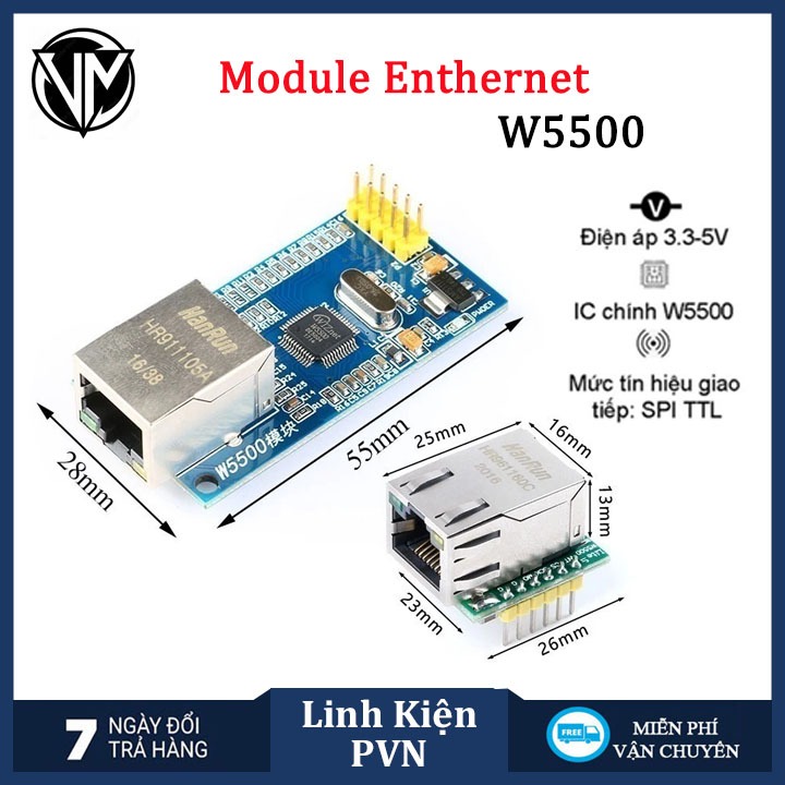Mạch Ethernet W5500 TCP/IP Stack51/STM32 /SPI Wiznet | Shopee Việt Nam Mạch Ethernet W5500 TCP/IP Stack51/STM32 /SPI Wiznet | Shopee Việt Nam