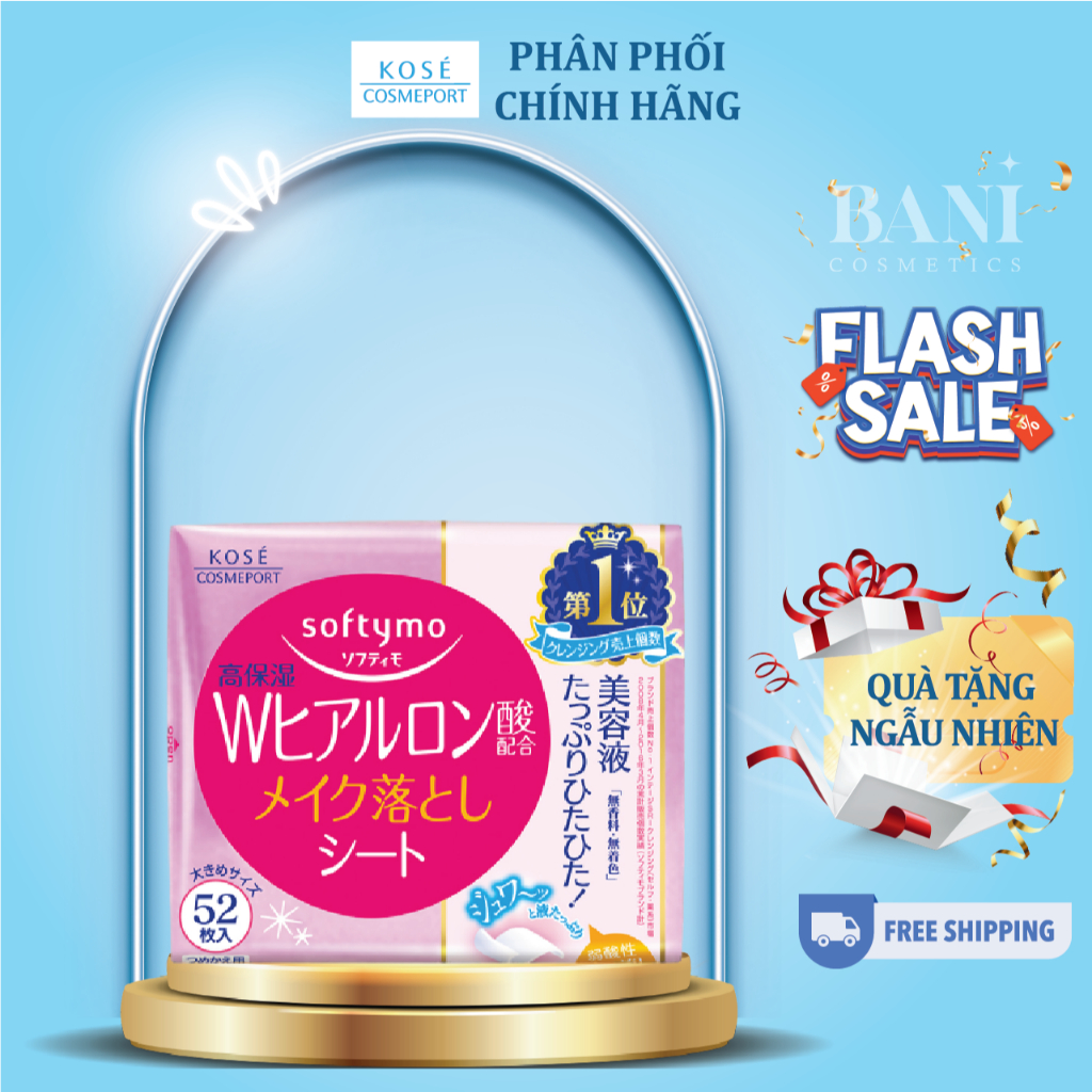 Khăn Giấy Ướt Tẩy Trang Dưỡng Ẩm Kóse Softymo Hyaluronic Acid Sheet H ...