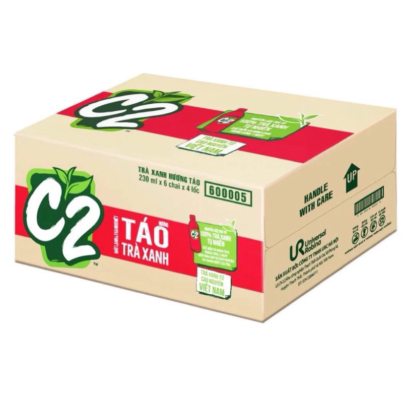 Thùng 24 Chai Trà Xanh Hương Táo C2 Chai 255ml | Shopee Việt Nam