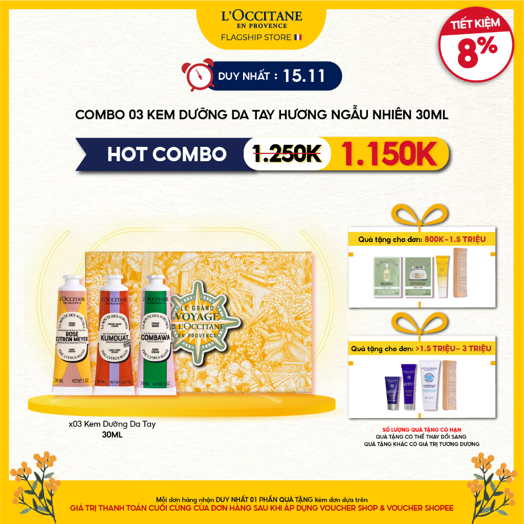 Set Quà Tặng 3 Kem Dưỡng Tay L'Occitane Hand Cream 30ml Phiên Bản giới hạn | Shopee Việt Nam