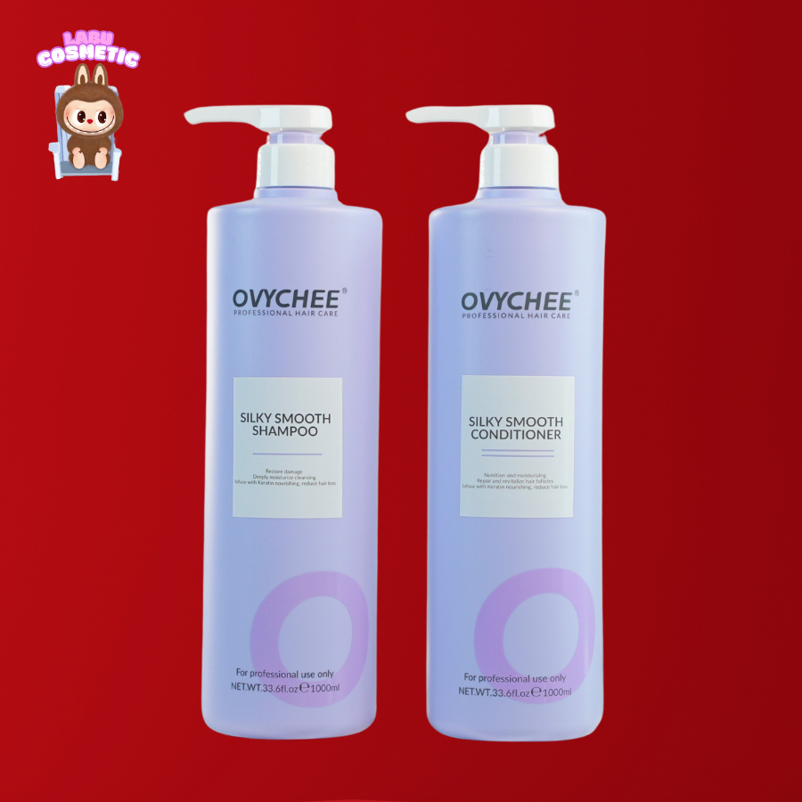 Dầu gội xả Ovychee Silky Smooth 1000ml giúp ngăn gàu, kiềm dầu, giảm ...