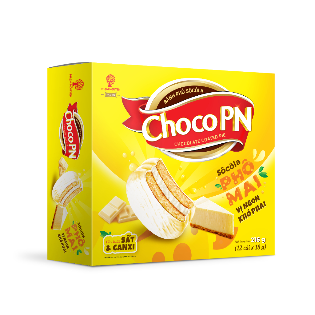 [MUA 3 GIẢM 15%] Hộp Bánh phủ Socola Choco PN Phô Mai 216g | Bánh ăn ...