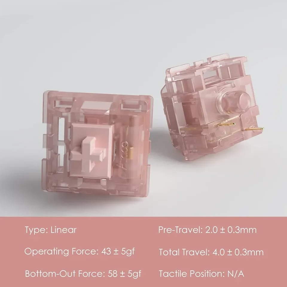 10 Switch AKKO Switch Haze Pink - Silent Linear 43gf | Shopee Việt Nam