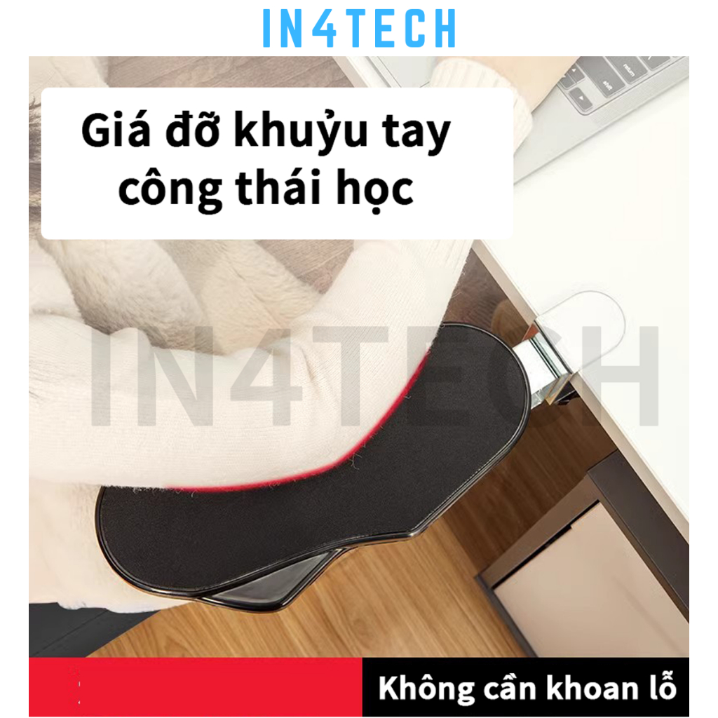 Giá đỡ tay công thái học khi sử dụng chuột và bàn phím , có thể xoay 180 độ và gập vào trong ...