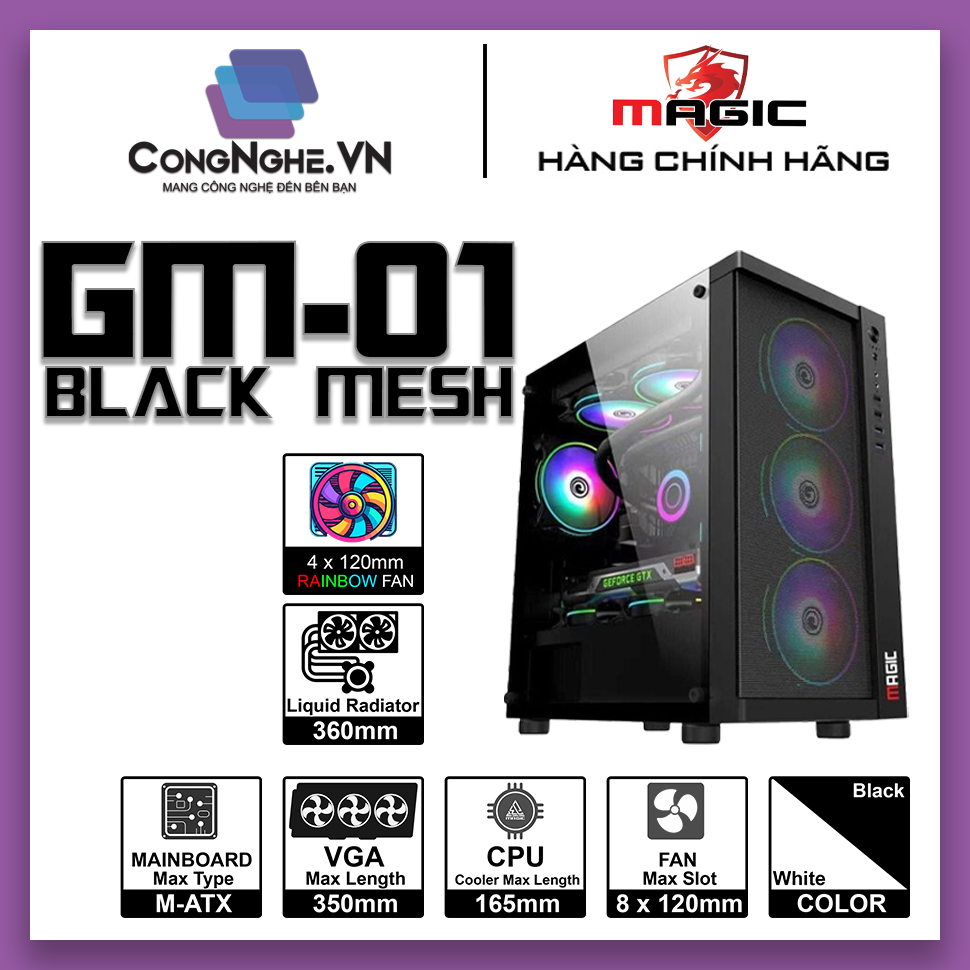 CASE MAGIC GM-01 CÓ SẮN 4 FAN (MATX) | Shopee Việt Nam