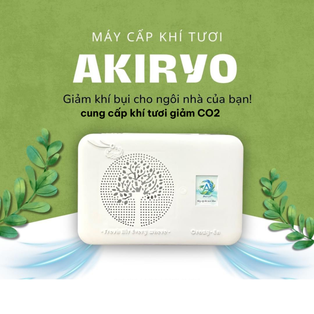 Máy cấp khí tươi Mini AKIRYO bổ sung Oxy tự nhiên (Ngủ ngon và sâu hơn ...