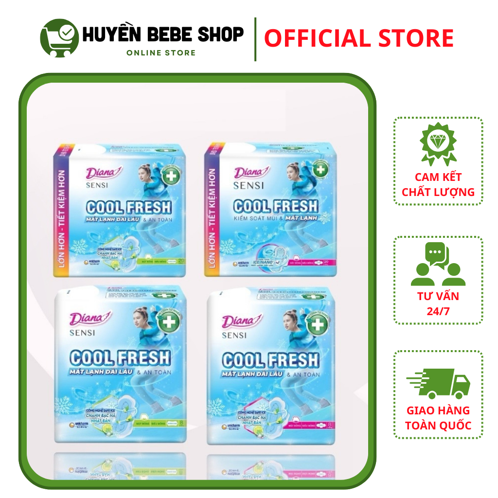[BVS] Băng Vệ Sinh Diana Sensi COOL FRESH Siêu Mỏng Cánh/ Không Cánh ...