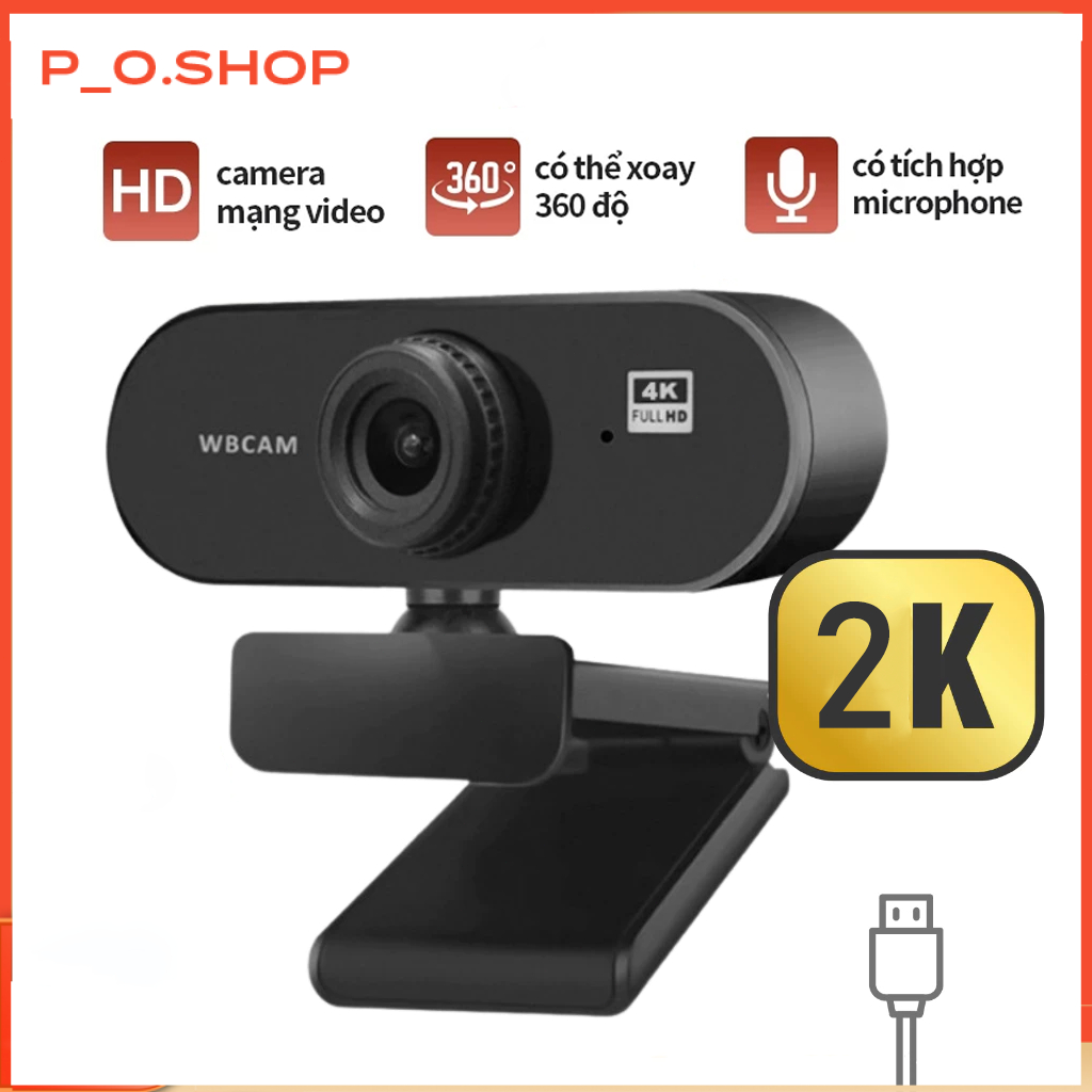 【🔥Rẻ】Webcam 4K 2K Livestream có Mic cho PC, Laptop, Trợ sáng cực tốt ...