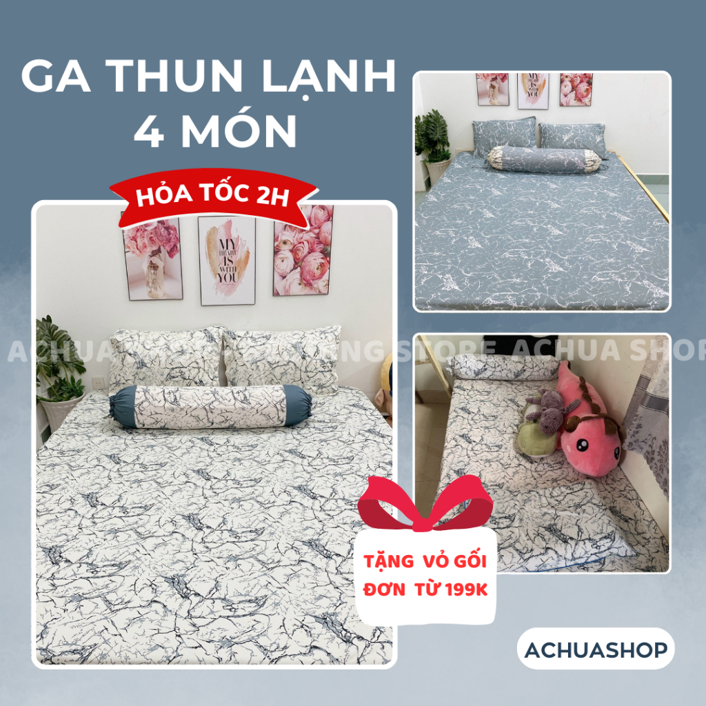 🔥THANHLÝ🔥Ga Giường Ga Nệm Bộ Ga Thun Lạnh Ga Trải Giường Nệm Thun Lạnh ...