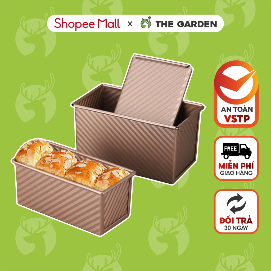 Khuôn nướng bánh mì gối, bánh sandwich THE GARDEN IGWT chống dính loại 250g - 450g | Shopee Việt Nam
