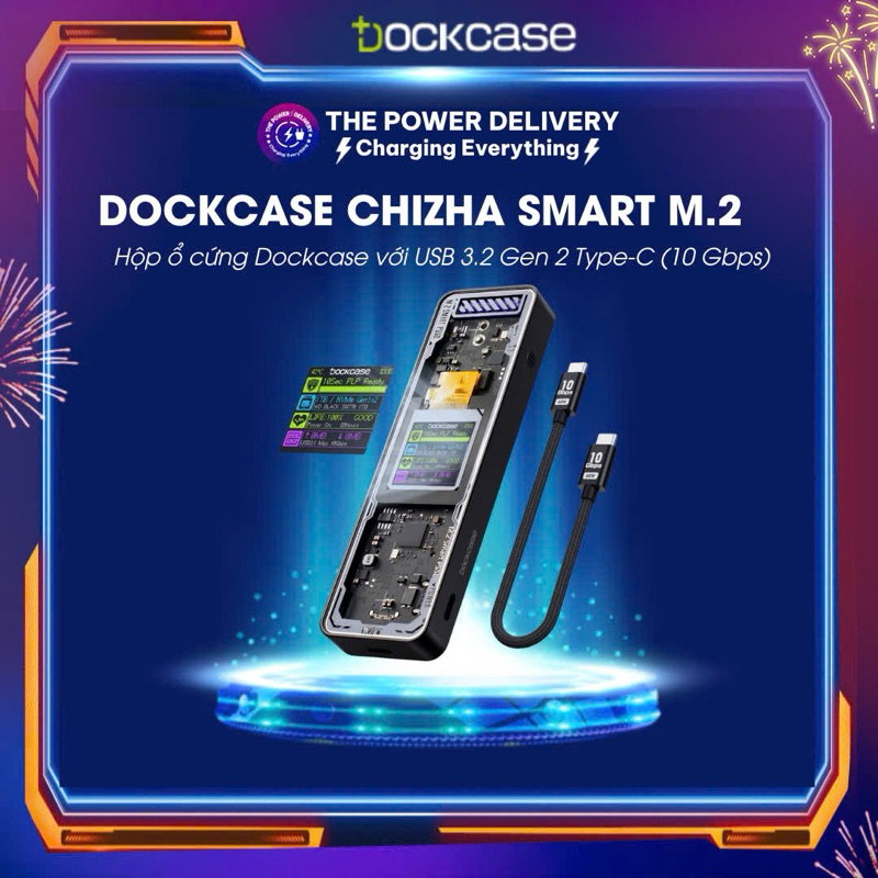 Hộp ổ cứng Dockcase ChiZha Explorer Edition Smart M.2 NVMe SSD ...