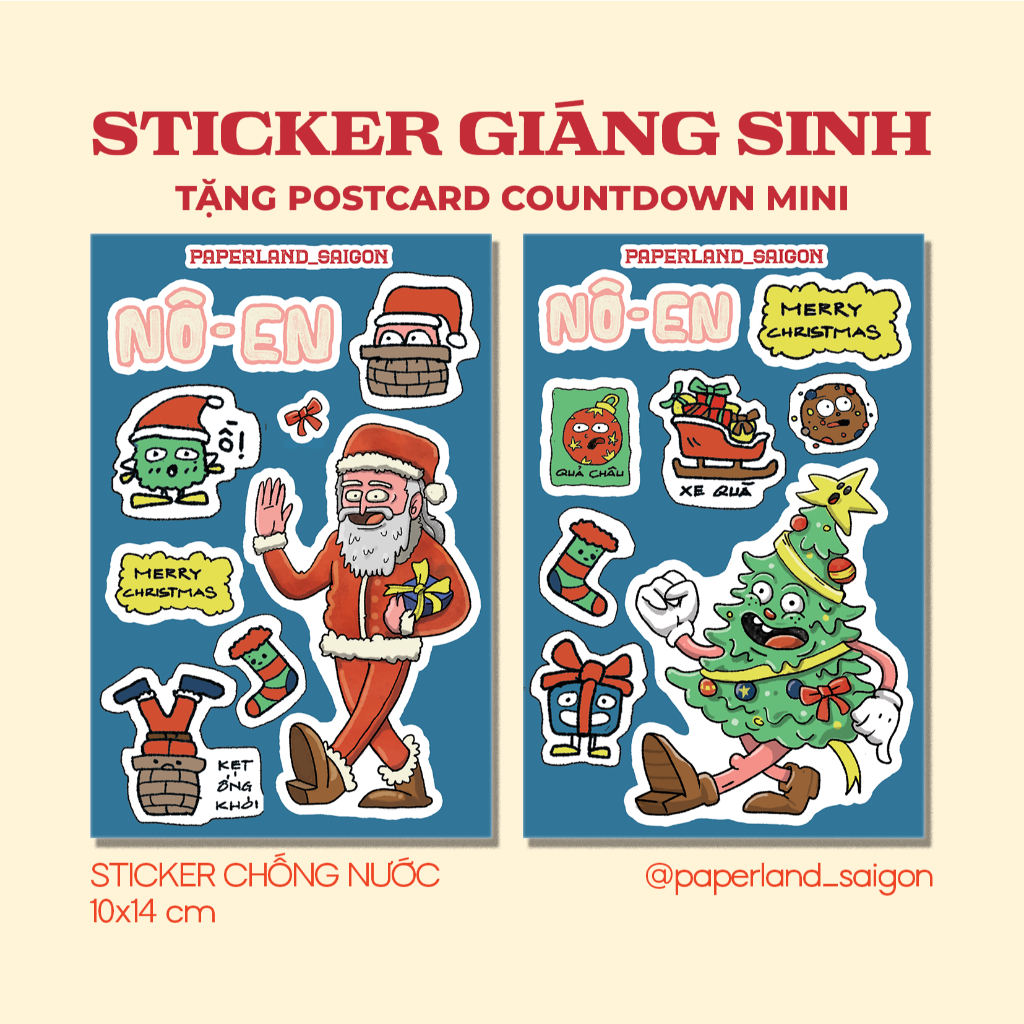 STICKER GIÁNG SINH (A6) | CHỐNG NƯỚC | HỎA TỐC | paperland_saigon ...