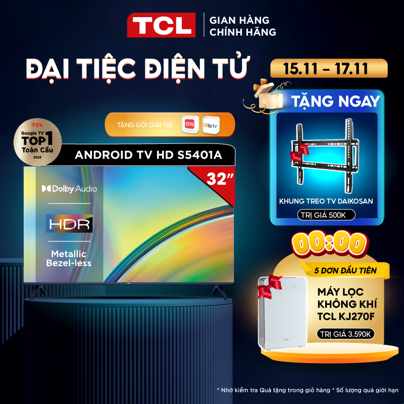 [Shopee - Lắp đặt 0Đ HN HCM] [Livestream]Smart Tivi TCL HD 32 Inch 32S5401A | Shopee Việt Nam