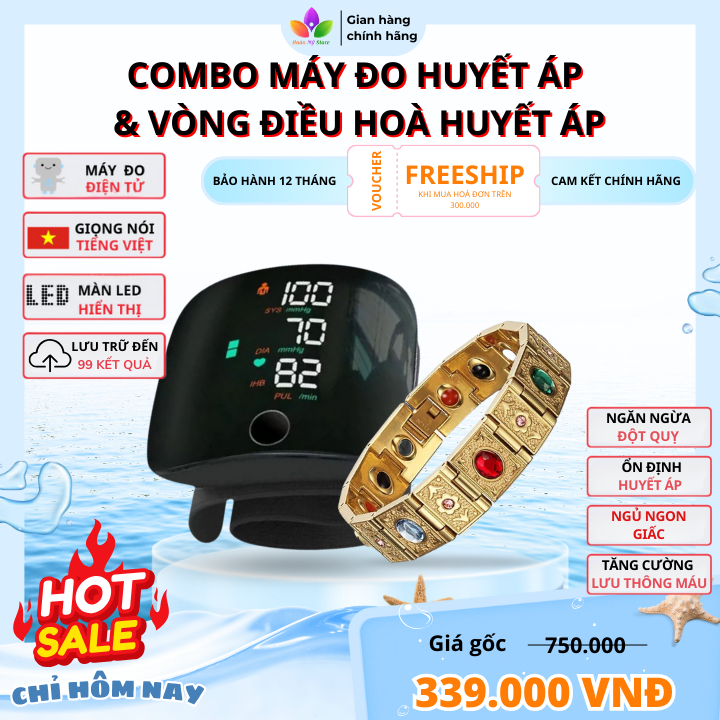 Máy đo huyết áp điện tử Zlife màn hình led, vòng đeo tay điều hoà huyết ...