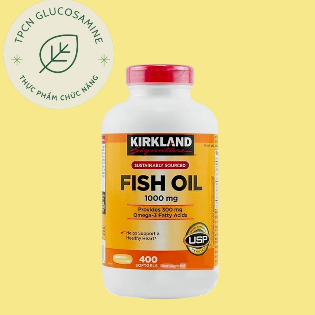 Viên uống dầu cá Fish Oil 400 viên Omega 3 1000mg chứa DHA từ Mỹ 400 ...