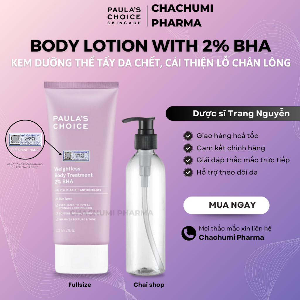 Paula's Choice 2% BHA Body Lotion - Dưỡng thể giảm viêm nang lông ...