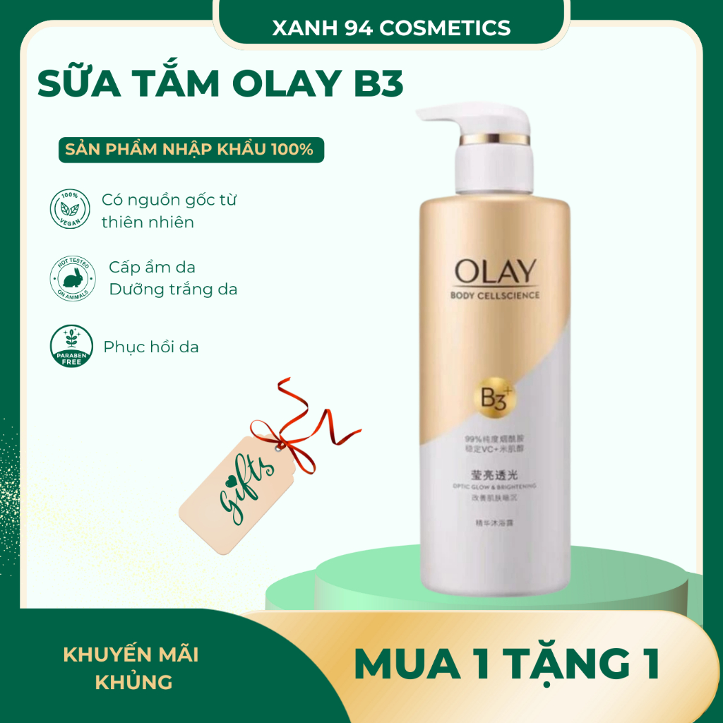 Sữa Tắm OLAY B3+Vitamin C 500ml Siêu Dưỡng Trắng Da, Cấp Ẩm Và Đàn Hồi ...