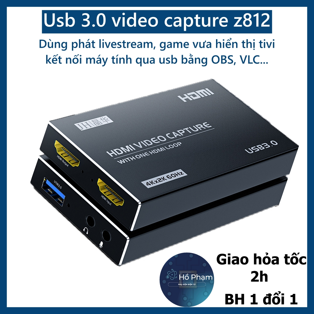 Hdmi video capture dùng livestream lưu video trên máy tính có ngõ out HDMI cho tivi hỗ trợ ...