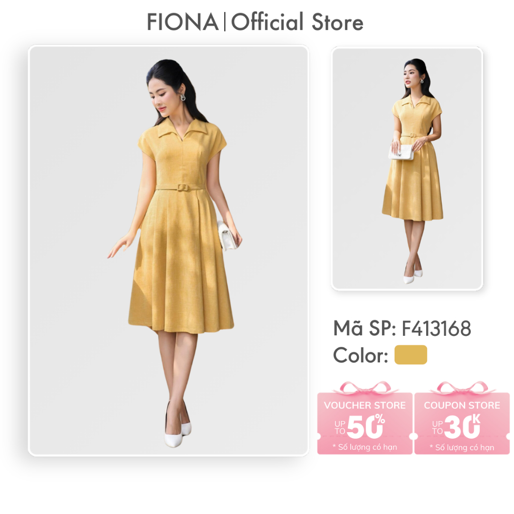 Đầm công sở nữ FIONA váy xếp ly thiết kế cao cấp cổ sam cách điệu tay ...