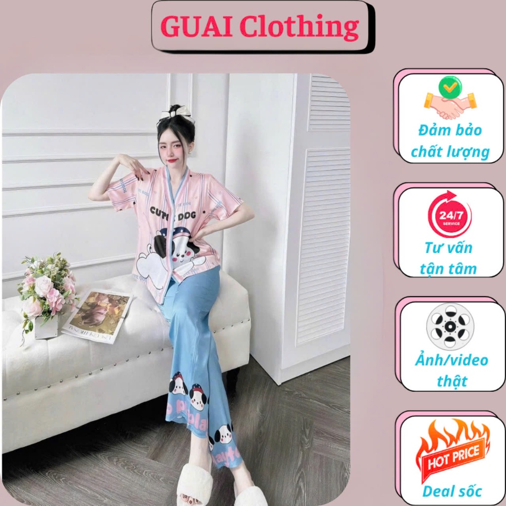 Đồ bộ nữ GUAI lụa latin tơ tằm cao cấp freesize từ 40-63kg | Shopee Việt Nam