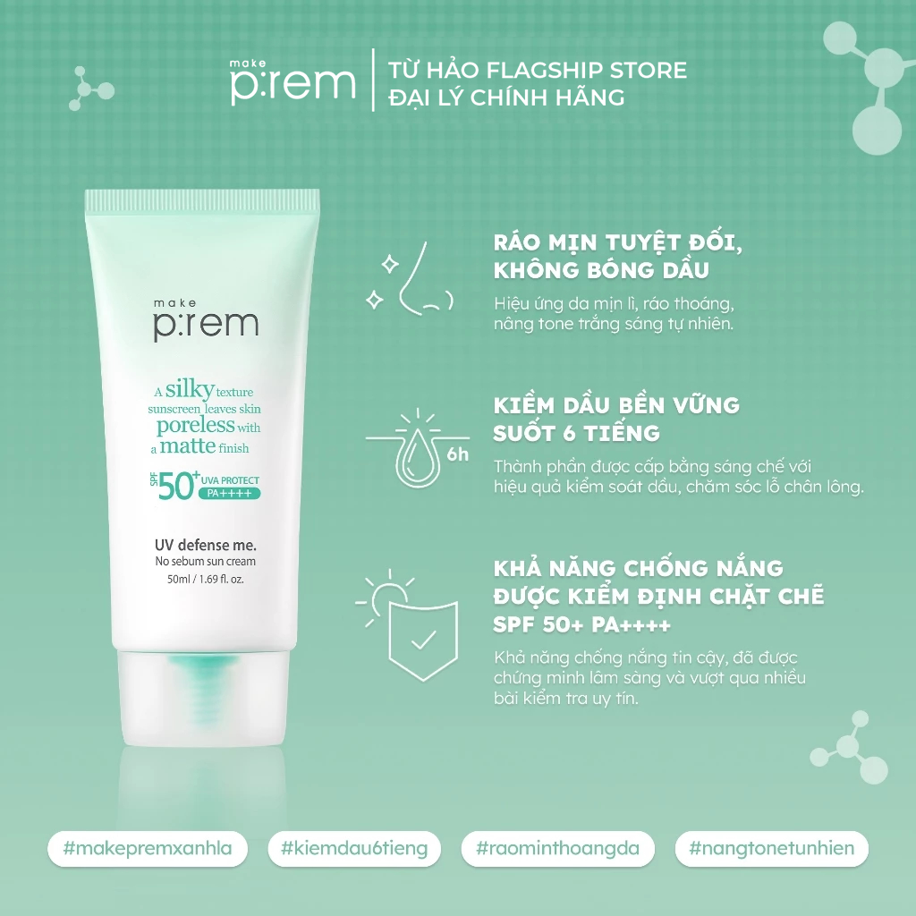 Kem Chống Nắng Make P:rem No Sebum 1/50 ml Make Prem Sun Cream Kiềm Dầu ...