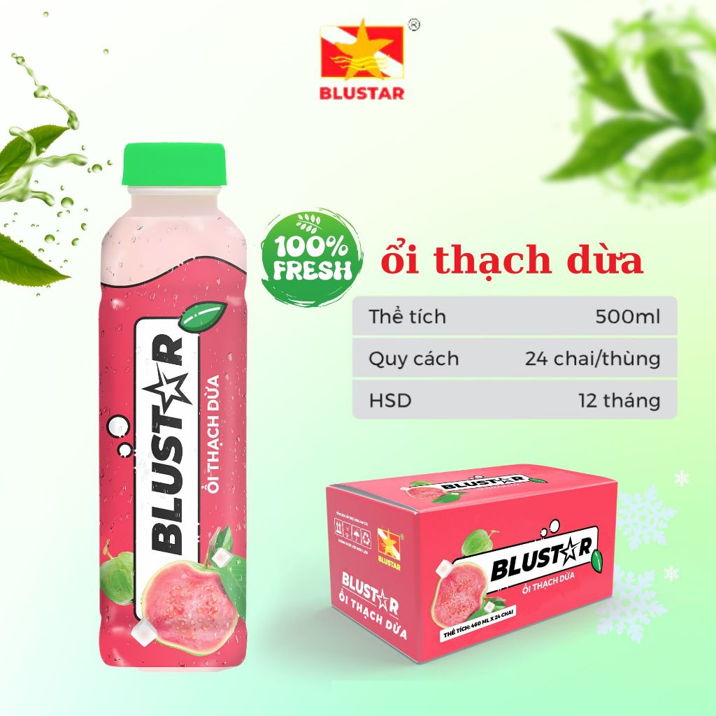 Nước trái cây ổi thạch dừa BLUSTAR 500ml - Thanh mát, giải nhiệt cuộc ...