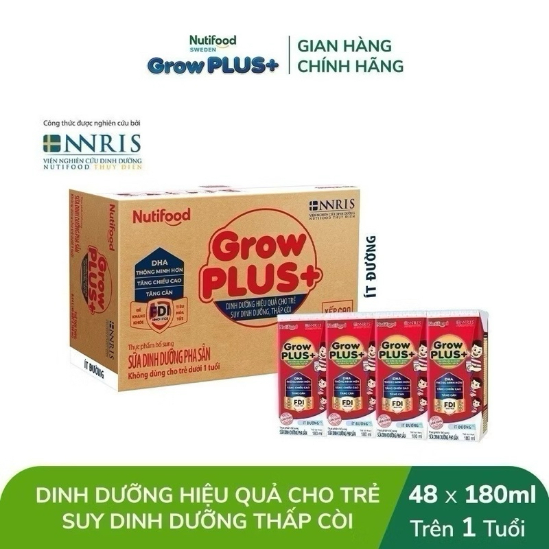 Grow plus đỏ ít đường 180ml ( 48 hộp) | Shopee Việt Nam