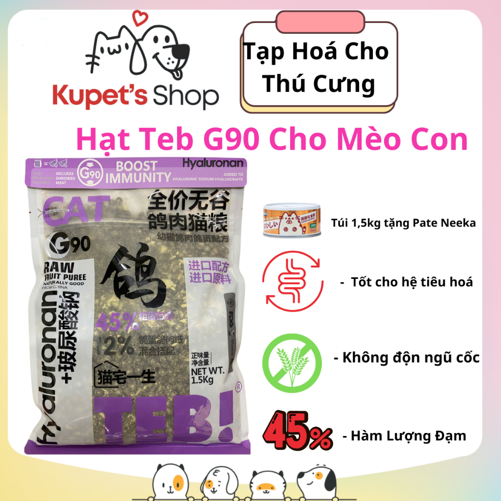 (Bao 10kg ) Hạt TEB! G - Mượt Lông Tiêu Hóa Tốt Cho Mèo Con Mèo Mẹ và ...