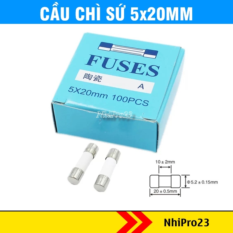 Cầu chì sứ 5x20mm 1A 2A 3A 4A 5A 6A 8A 10A 15A 20A 25A 30A 250V tuỳ ...