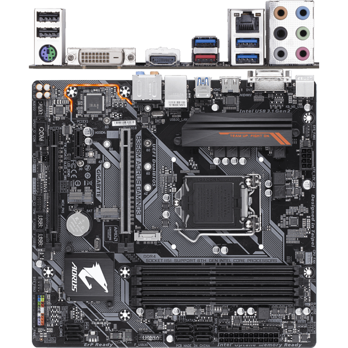 MAIN GIGA B360M AORUS Socket-1151v2 4xDDR4, 6xSATA3, 2xM.2, 2xPCI-E16x ...