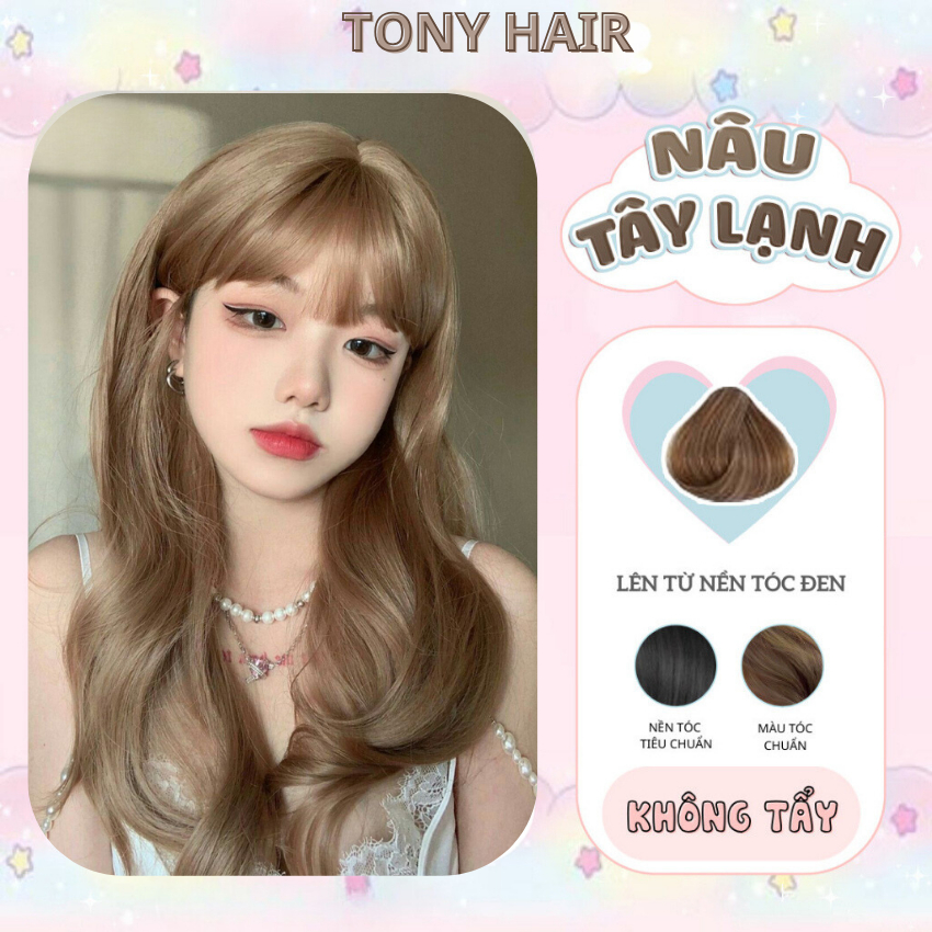 Thuốc Nhuộm Tóc Màu NÂU TÂY LẠNH Không Tẩy _ Tony Hair | Shopee Việt Nam