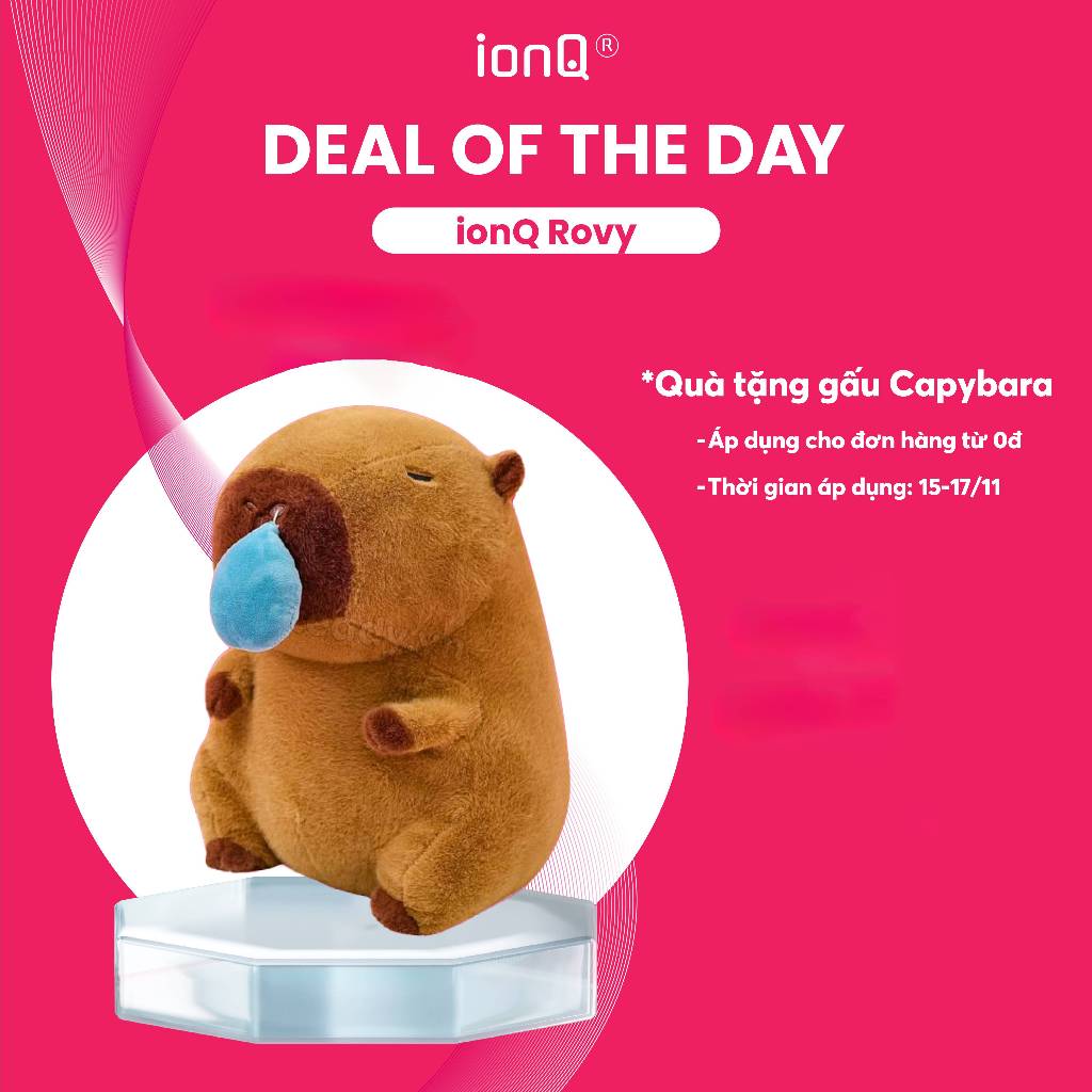 Gấu Capybara và Giá treo khi mua máy sấy tóc ionQ Clover 500 triệu ion âm công suất cao 1600W ...