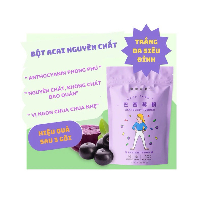BỘT ACAI BERRY NGUYÊN CHẤT KEEP FARM 120g đẹp da tốt sức khoẻ | Shopee ...
