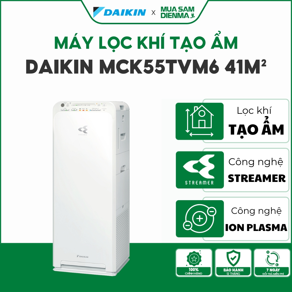 Máy lọc không khí và tạo ẩm Daikin MCK55TVM6 | Máy lọc khí bù ẩm Daikin MCK55 công nghệ bảo vệ ...