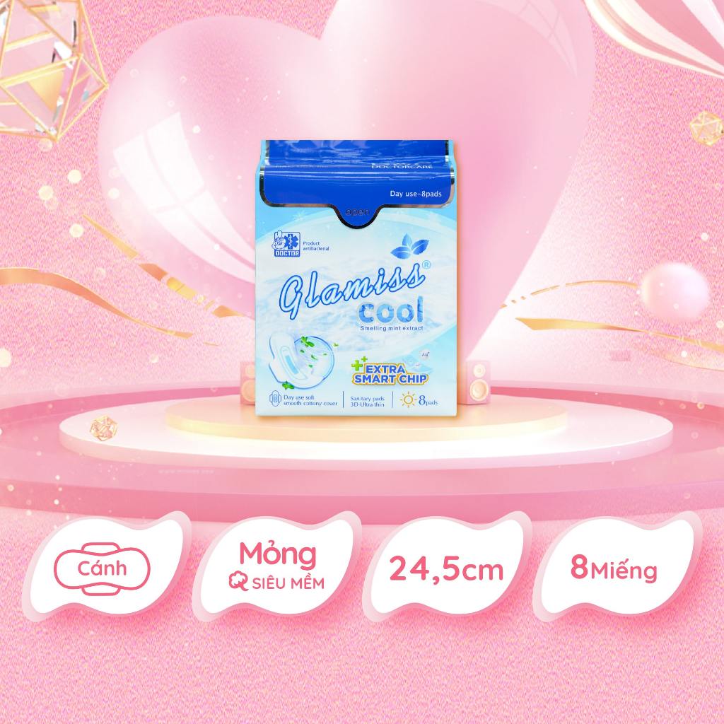 Băng vệ sinh Doctor Care Glamiss Cool Extra, bvs ban ngày dài 24,5 cm ...