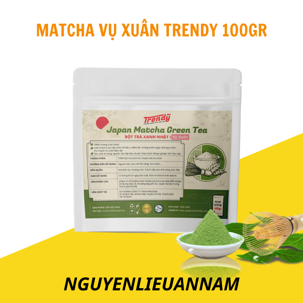 [PREMIUM] MATCHA VỤ XUÂN CAO CẤP TRENDY túi 100gr, matcha cao cấp ...