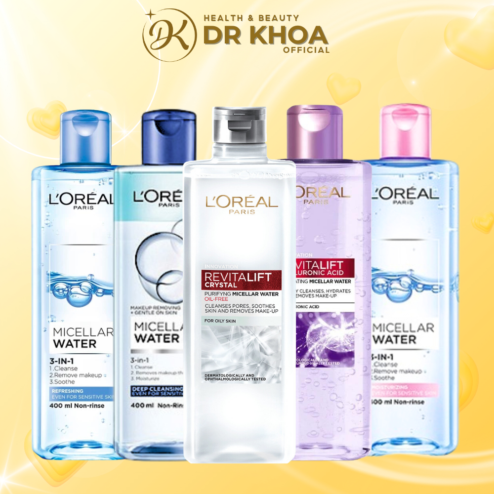 Nước Tẩy Trang L'Oreal Micellar Water 3-in-1 Sạch Sâu Căng Mướt Dịu Da Loreal (400ml) | Shopee ...