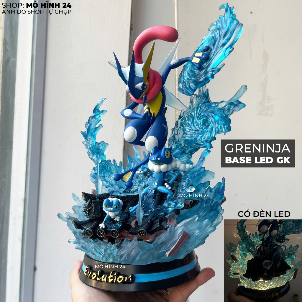 Mô hình Pokemon Greninja Base Led gk Evolution froakie frogadier ...